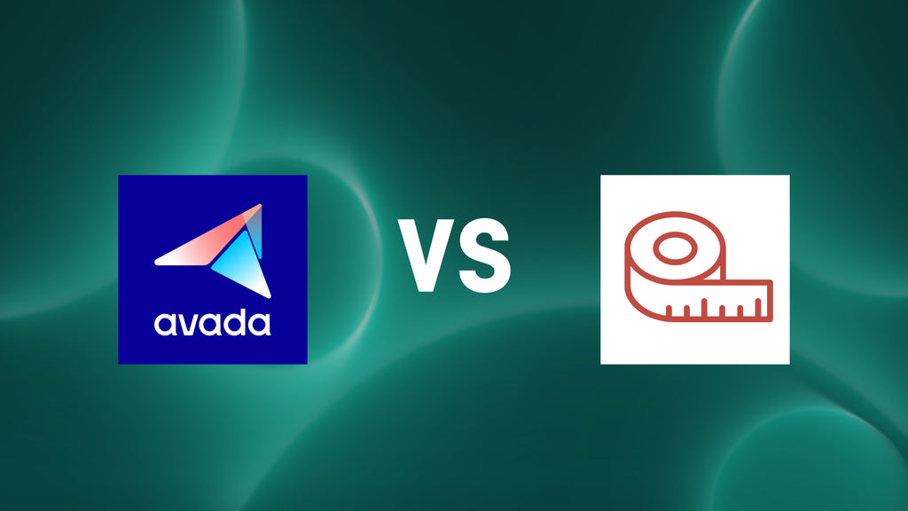 Shopify Productopties-apps: Avada: Maattabel, Maatgids vs. BF Maattabe