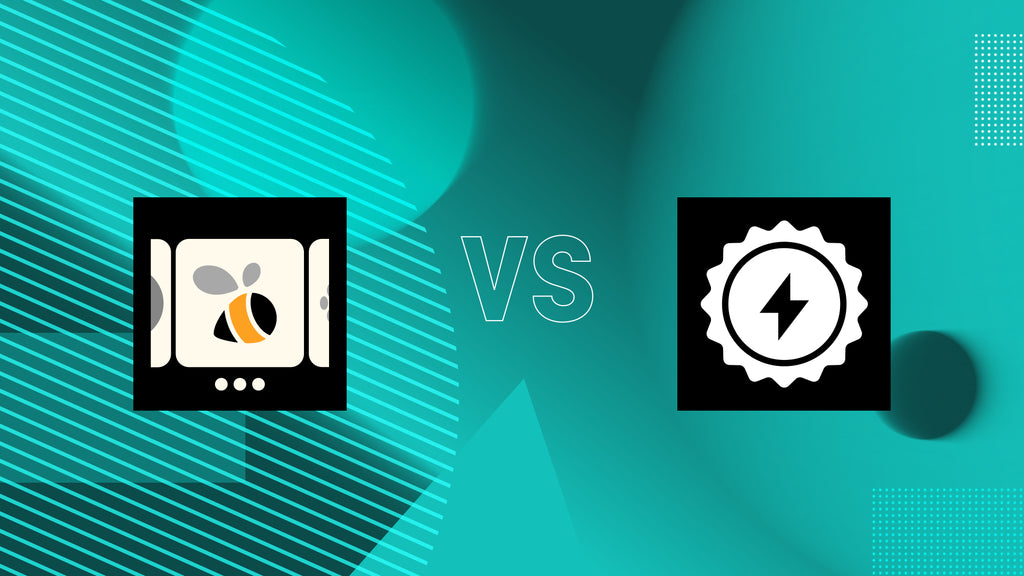 Shopify Icons Apps: BEE Logo toont bannerlogo's versus Essential Trust